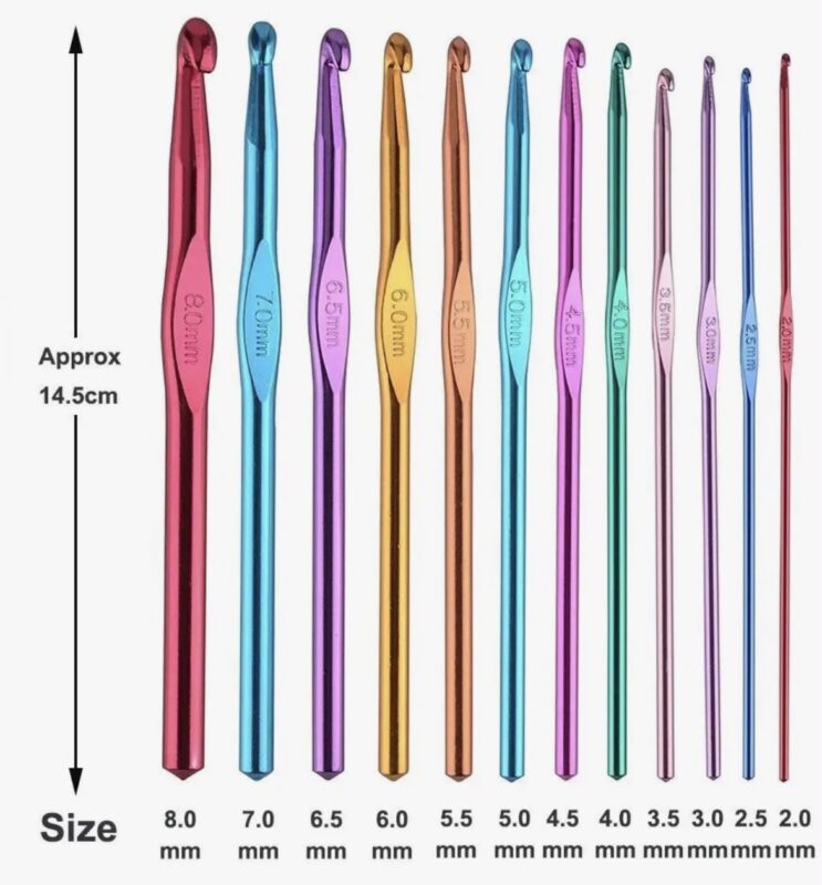 1Pcs Crochet Hooks Knitting Needles Multi Colour Aluminium 2mm – 8mm ...